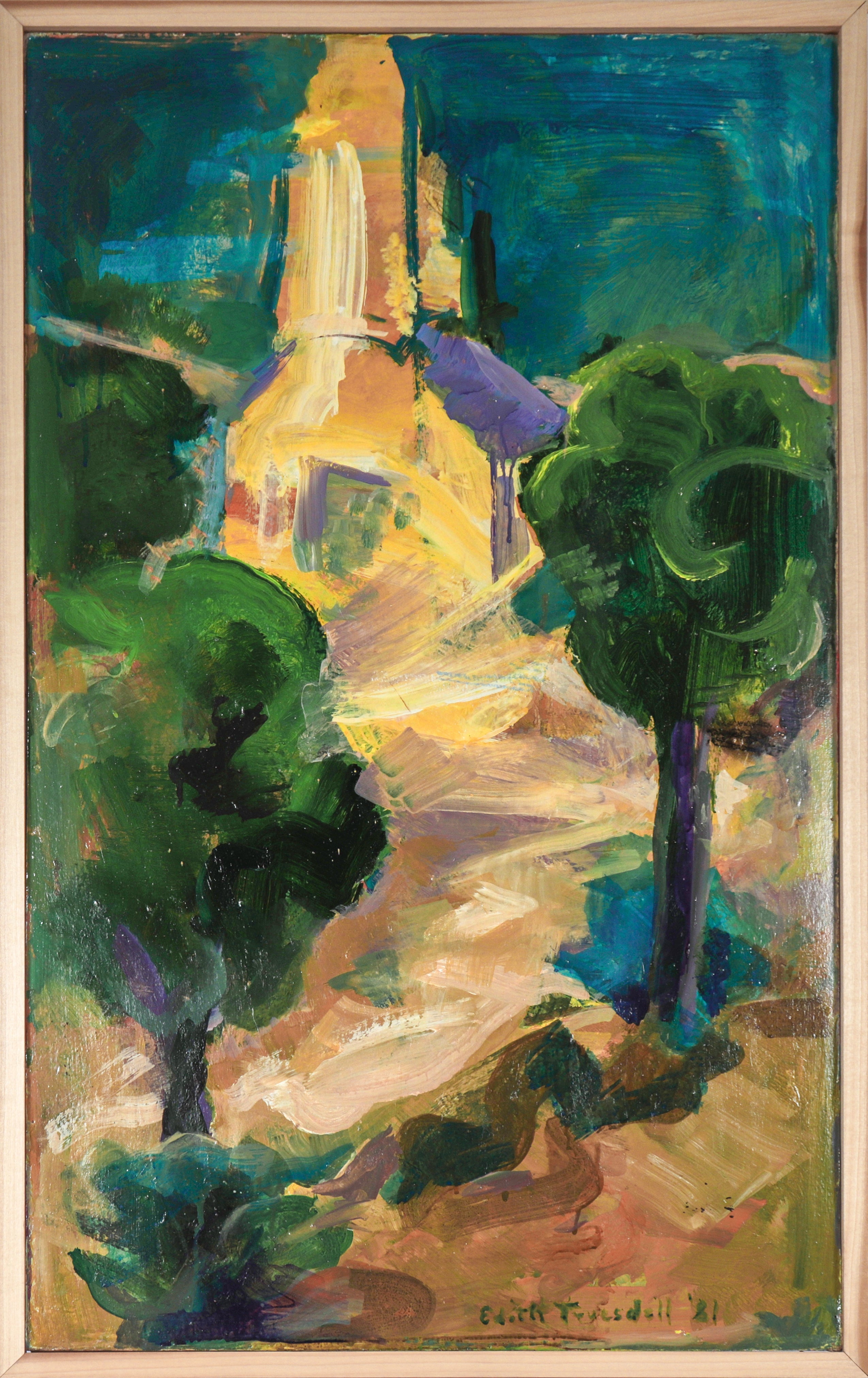 Edith Park Truesdell | "Spruce Forest" | 1982 Acrylic Landscape - Lost ...