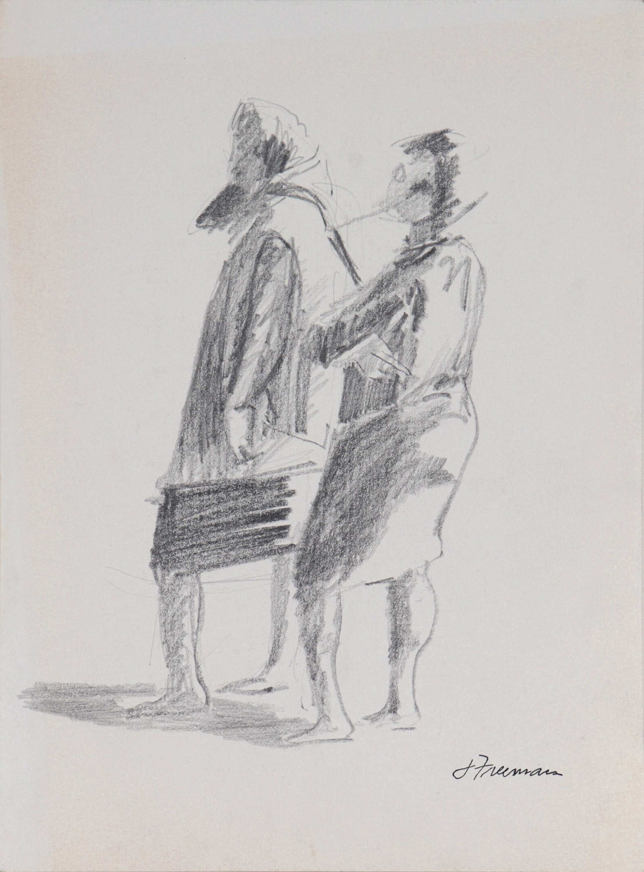 Jack Freeman | Vintage Modernist Hat Study | 1963 Graphite - Lost Art Salon