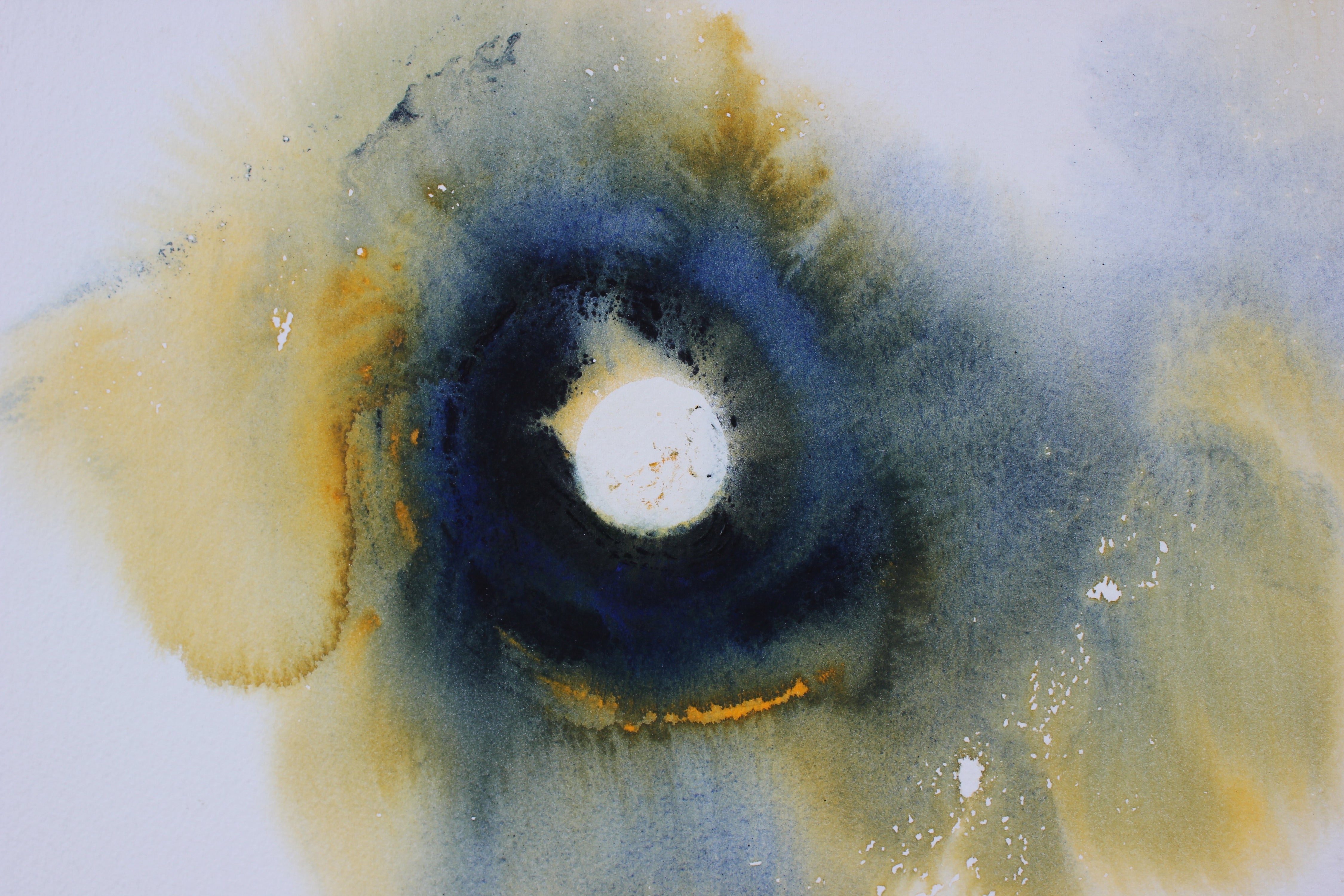 Hugh Wiley | Nighttime Moon & Sky | Watercolor 20th C. - Lost Art Salon