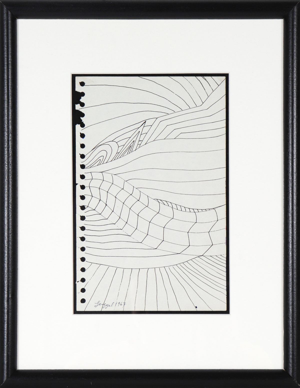 Laura Lengyel | Modernist Abstract Ink Line Drawing Monochromatic 1967 ...