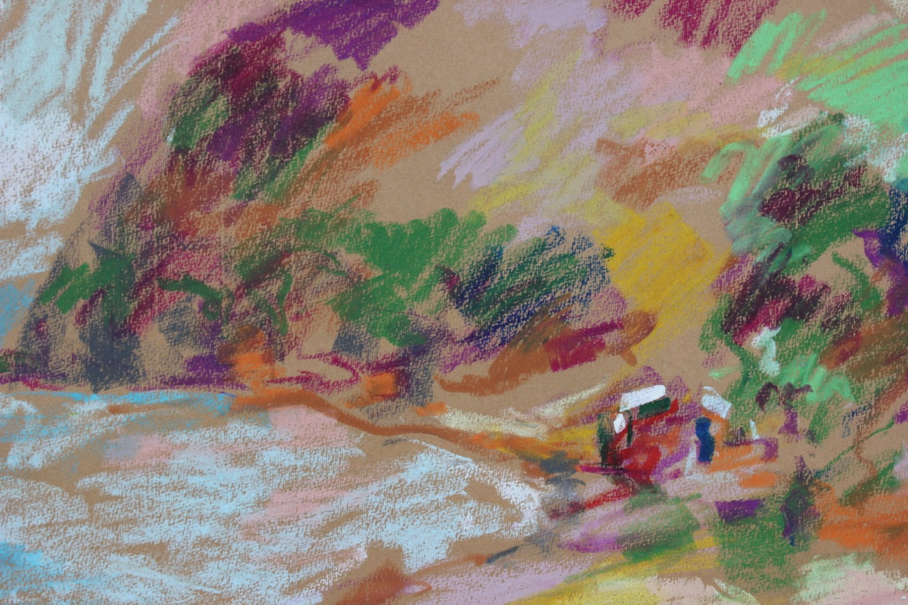 Jack Freeman | 20th Century Pastel Waterside View - Lost Art Salon