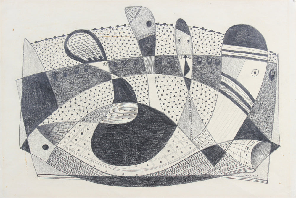 Jane Mitchell | 1960-70s Intricate Geometric Abstract Monotype - Lost ...