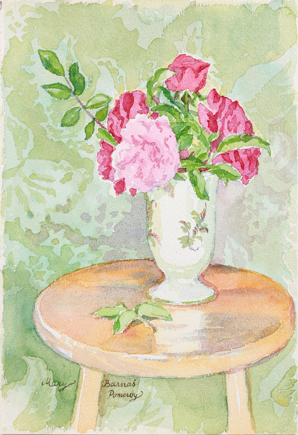 Mary Pomeroy | "Roses in a French Vase" | 2003 Watercolor Still Life ...
