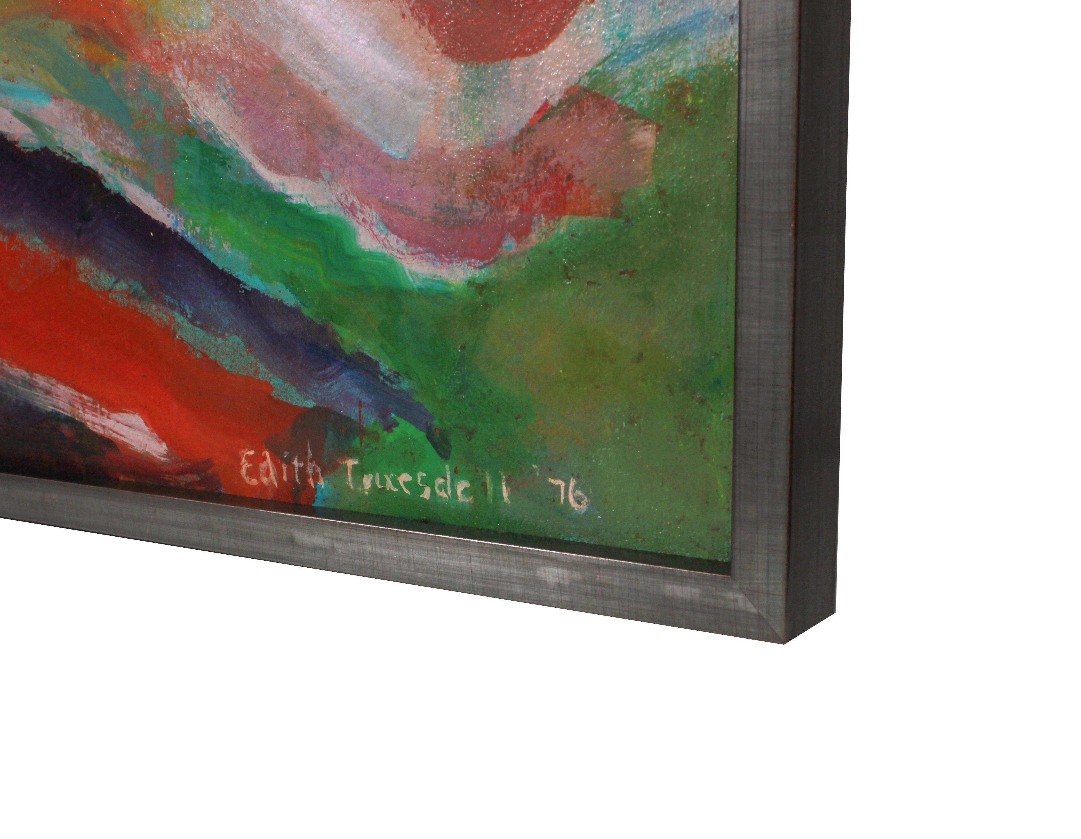 Edith Park Truesdell | Whimsical Abstracted Landscape | 1976 Acrylic ...