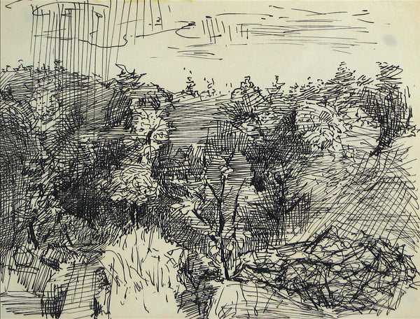 Saul Lishinsky | New York Ink Landscape | 1940-60s - Lost Art Salon