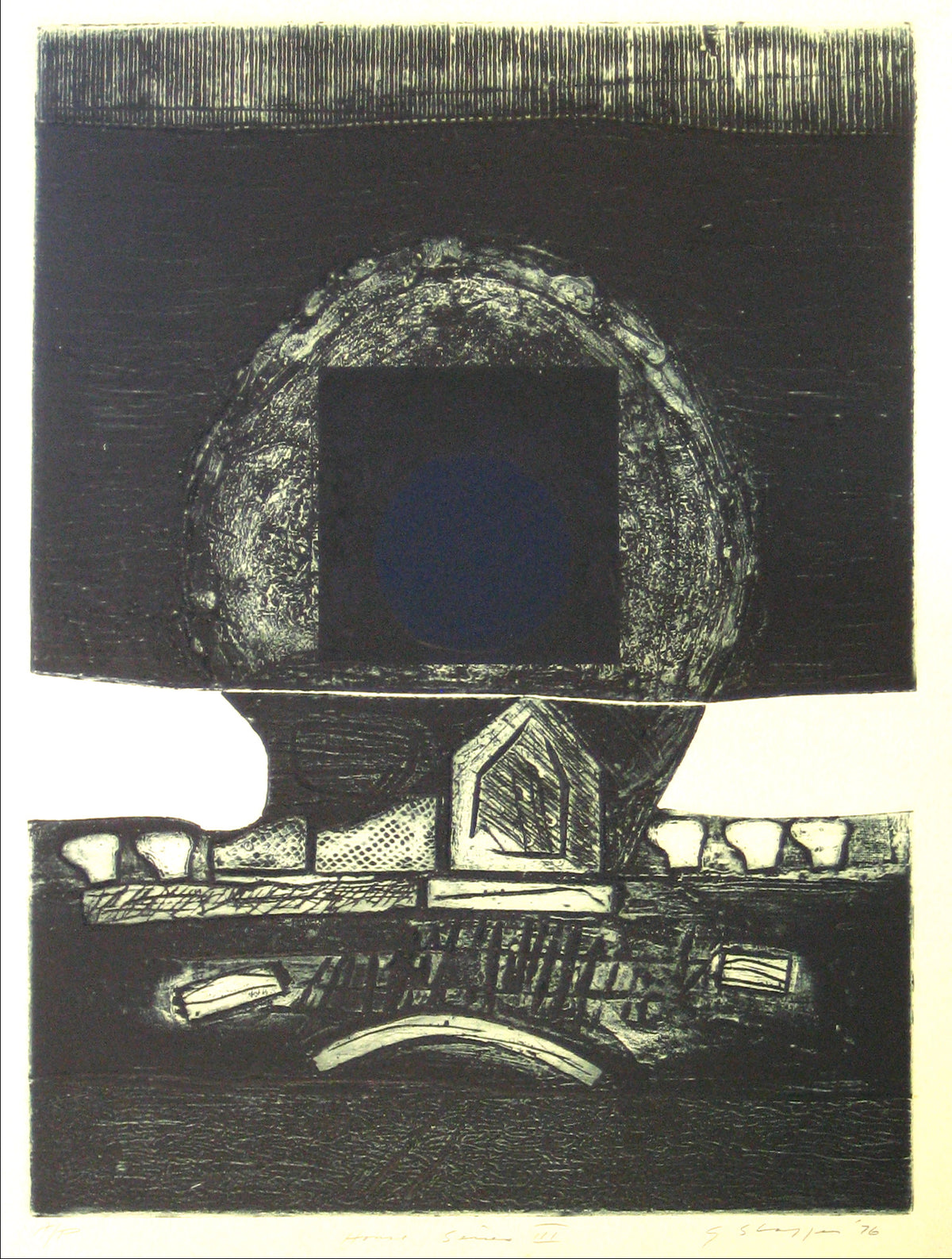Gary L. Shaffer | Iconic Landscape 20 | 1968 Collograph - Lost Art Salon