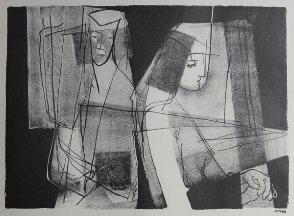 Jerry Opper | Monochrome Couple | 1940-50s - Lost Art Salon