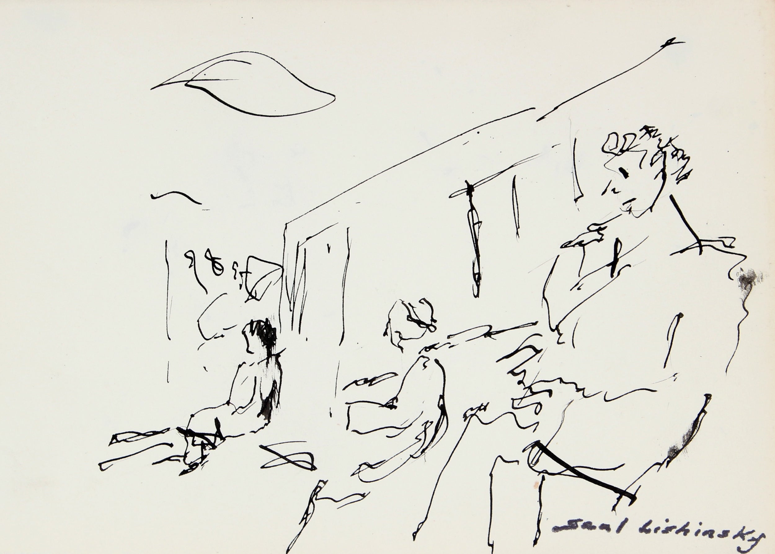 Saul Lishinsky | Study of an Artist | Mid Century - Lost Art Salon