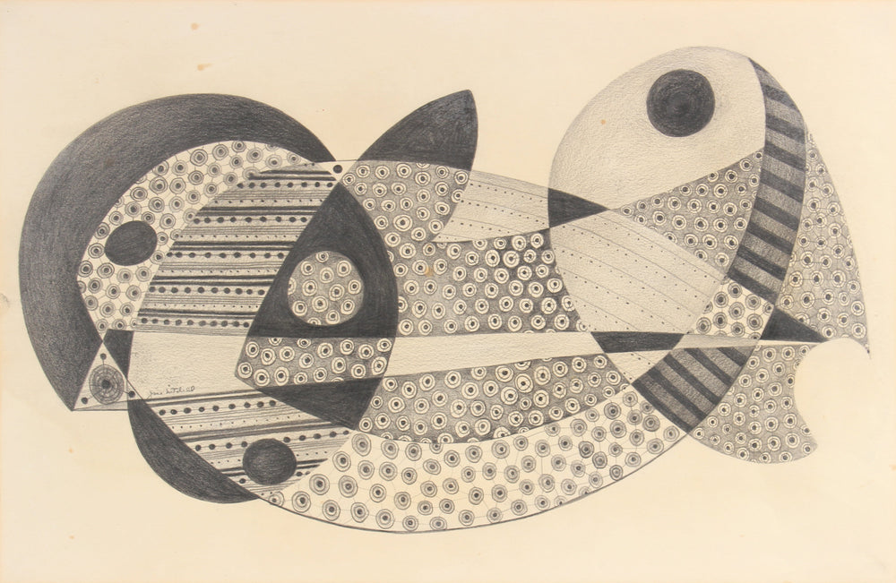Jane Mitchell | 1970s Monochrome Geometric Graphite Abstract - Lost Art ...