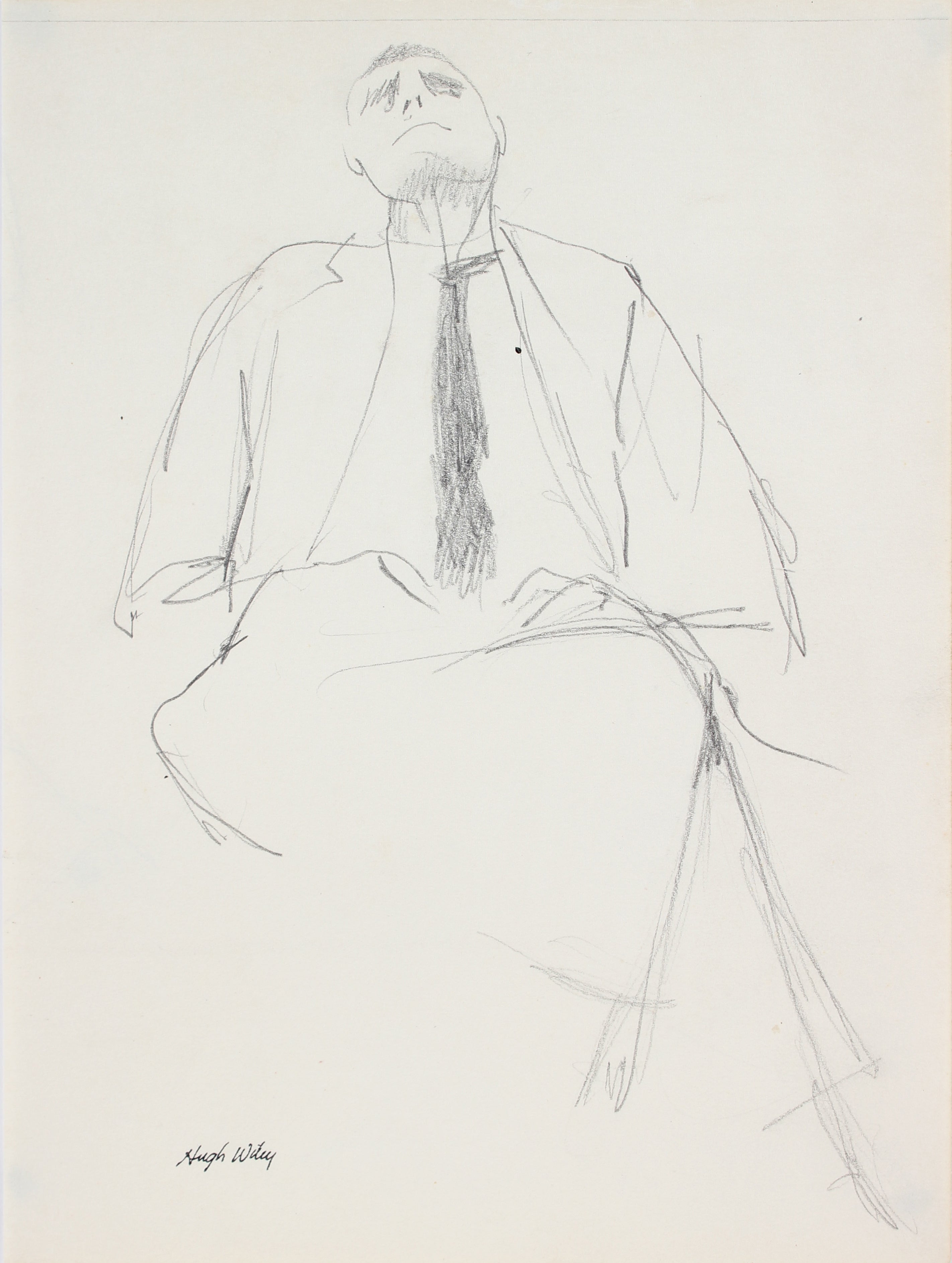 Hugh Wiley | Monochromatic Portrait Drawing | 1960-61 Graphite - Lost ...
